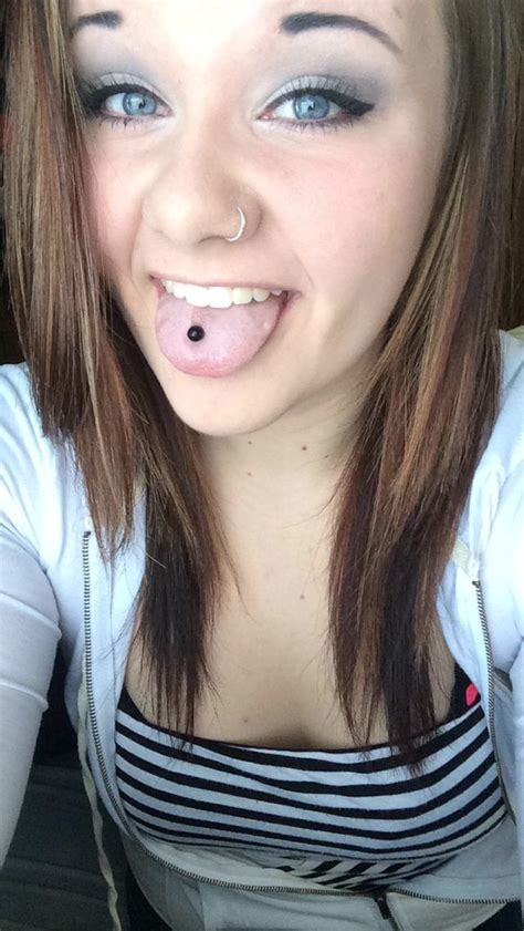 Tongue Ring Gauges Nose Ring Nose Ring Beautiful Young Lady