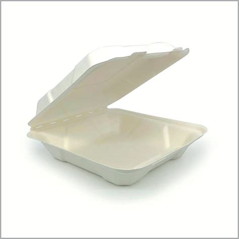 Biodegradable Container With Hinged Cover 200 Pack Halapack Eco