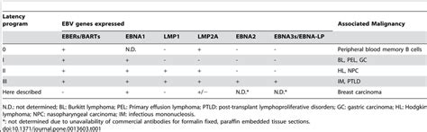 Ebv Gene Latency Programs Download Table