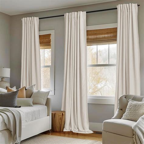 Hokku Designs Linen Blackout Curtains 84 Inches Longback Tabrod