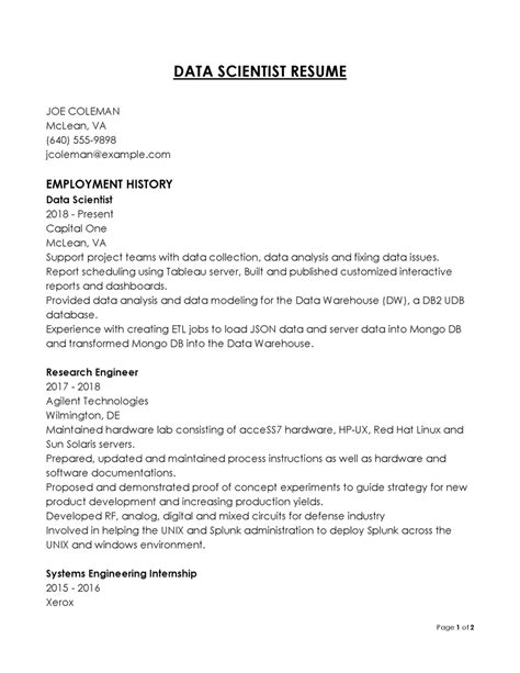 20 Best Data Scientist Resume Examples Formatting Guide