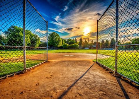 Community Park Baseball Field Backstop A Documentary Photography