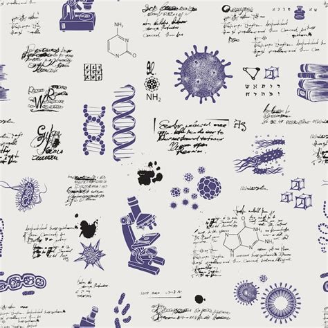 Premium Vector Seamless Pattern On Theme Of Chemistry And Biology