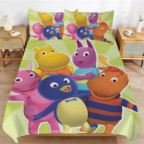 The Backyardigans Cartoon 3 Piece Bedding Set Cute Anime Printed Duvet