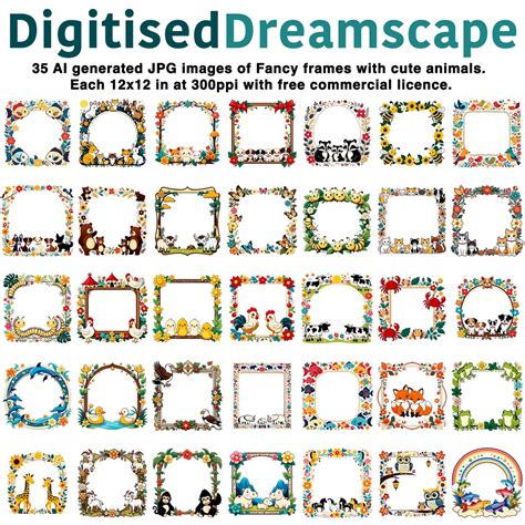 35 Colourful Cute And Beautiful Frames With Animal Illustrations