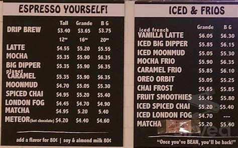 Menu Mcallen Txs Moonbeans Coffee Sirved