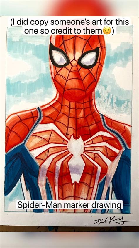 Spider Man Marker Drawing Spider Illustration Spiderman Marvel Art