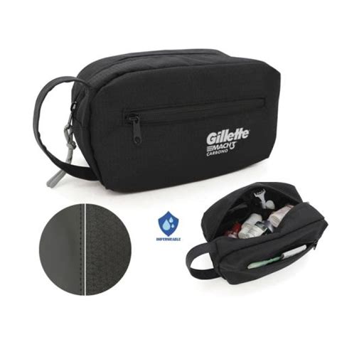 Neceser De Viaje De Poliéster Texturizado Con Bolsillo Exterior Frontal