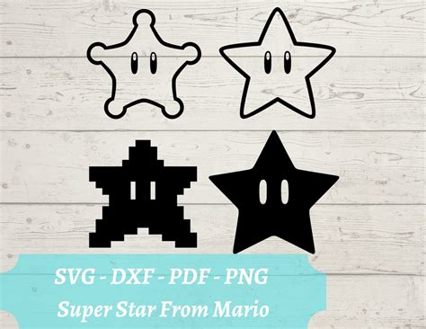 Super Star Svg File Video Game Pixel Star Super Mario Bros Superstar