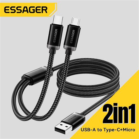 ESSAGER A USB A To Type C Micro Interfaces In Fast Charging Data Cable Shopee Philippines