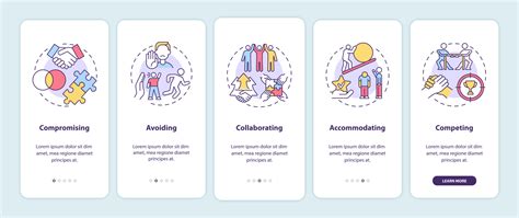 Conflict Resolution Strategies Onboarding Mobile App Page Screen 3736958 Vector Art At Vecteezy