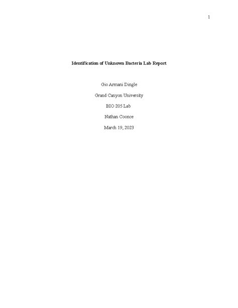 Identification Of Unknown Bacteria Lab Report We Studied And