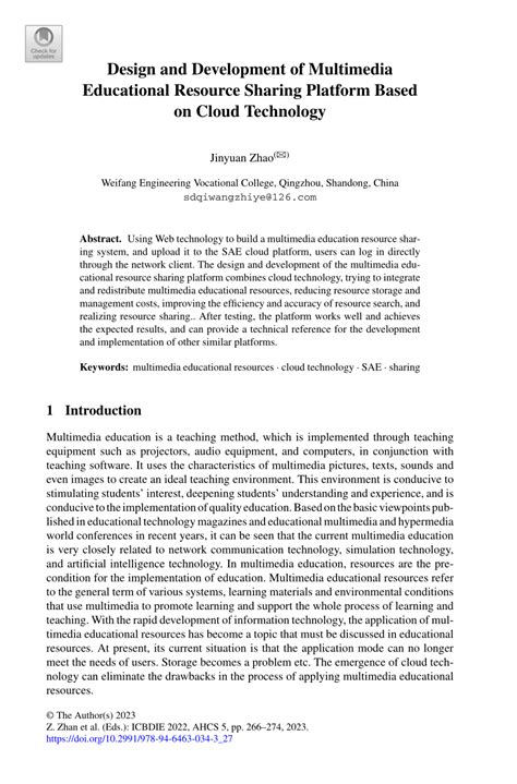 Pdf Design And Development Of Multimedia Educational Resource Sharing