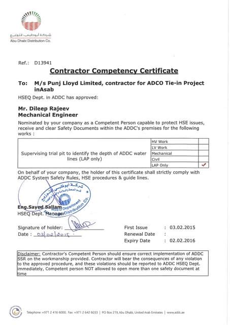 Addc Competency Certificate Pdf