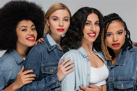 Group Portrait Of Multiethnic Girlfriends In Stock Image Image Of