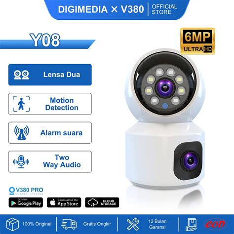 Jual Cod Digimedia Y08 Cctv Indoor 6mp Dual Lens Ip Smart Camera 360