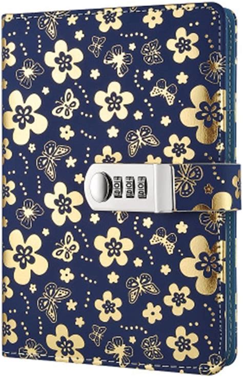 Arrlsdb Password Journal With Lock A5 Pu Leather Diary With Combination Lock