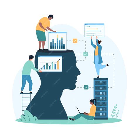 Premium Vector Digital Data Processing With Ai Tiny People Work With