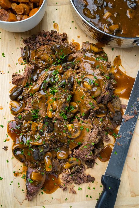 Slow Cooker Mushroom Pot Roast Recipe Sunday Dinner Recipes Beef
