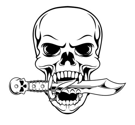 Cool Black And White Skull Drawings