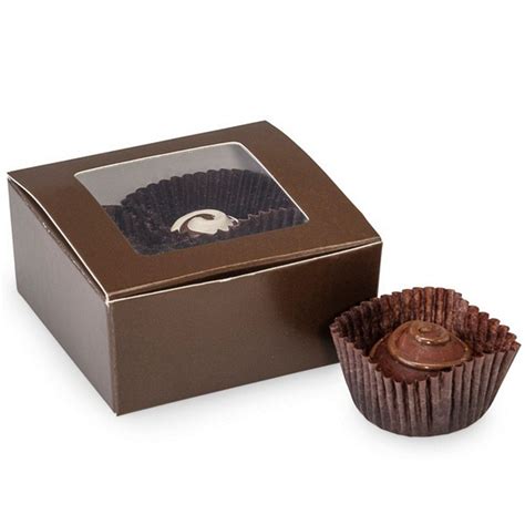 Brown 4 Piece Truffle Candy Boxes 2 58 X 2 34 X 1 14 25 Pack