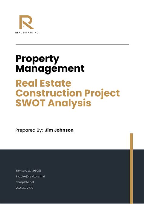 Real Estate Construction Project Swot Analysis Template Edit Online