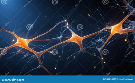 Neuron Network With Glowing Connections Representing The Brain S Communication Pathways And