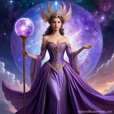 Violet Clad Matriarch With Headdress Stable Diffusion Online