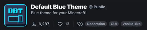Default Blue Theme Minecraft Resource Pack