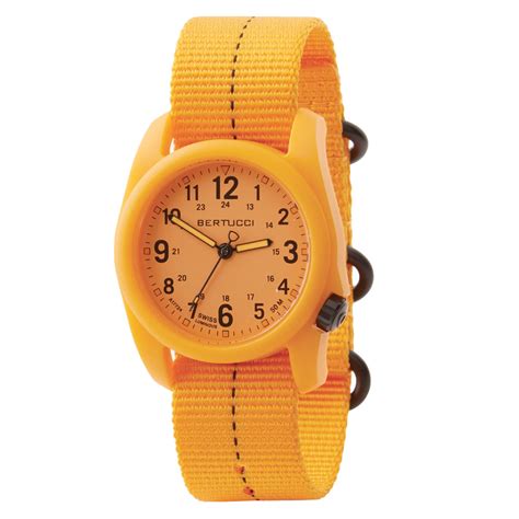 Bertucci Dx3 Field Watch With Lume Case And Tangerine Dial 11135