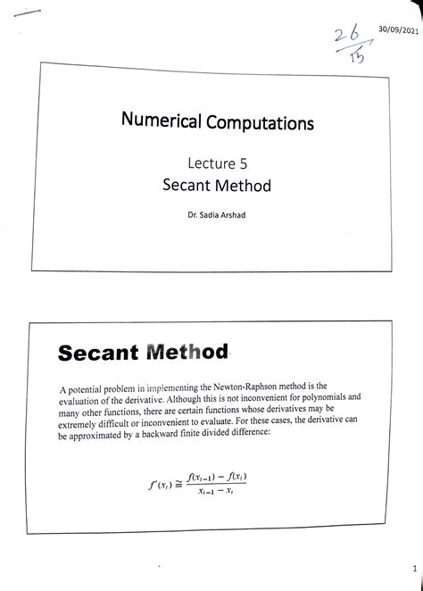 Solution Secant Method Studypool