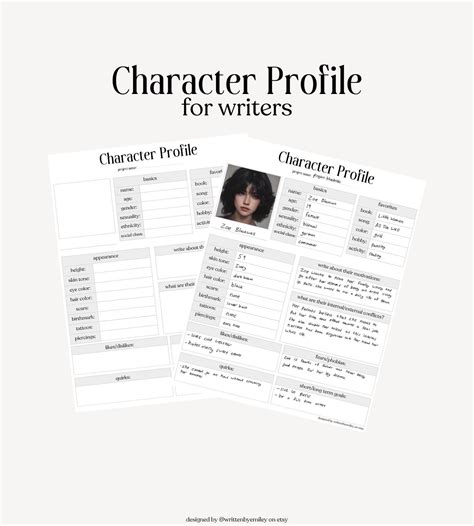 Character Profile Template For Writers Nanowrimo 2025 [digital