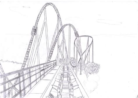 Roller Coaster Drawing With Pencil
