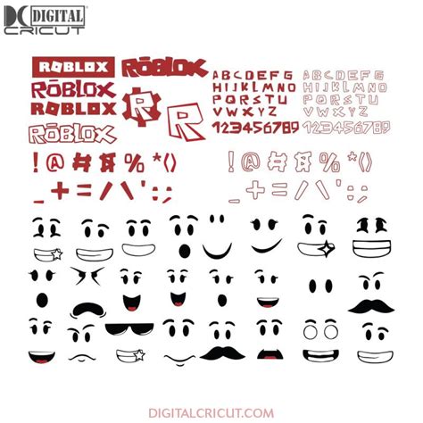 Roblox Alphabet Svg Cricut File Gamer Svg Roblox Svg Roblox Face S