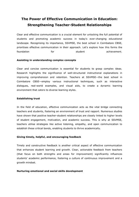 Ppt The Power Of Effective Communication In Education Powerpoint Presentation Id12392638