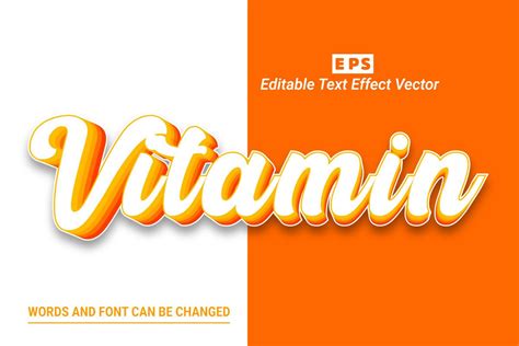 Vitamin Editable Text Effect Vector Graphic By Truevector · Creative Fabrica