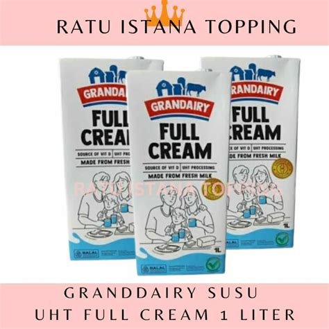 Jual Granddairy Susu Uht Full Cream 1 Liter Grand Dairy Milk Shopee