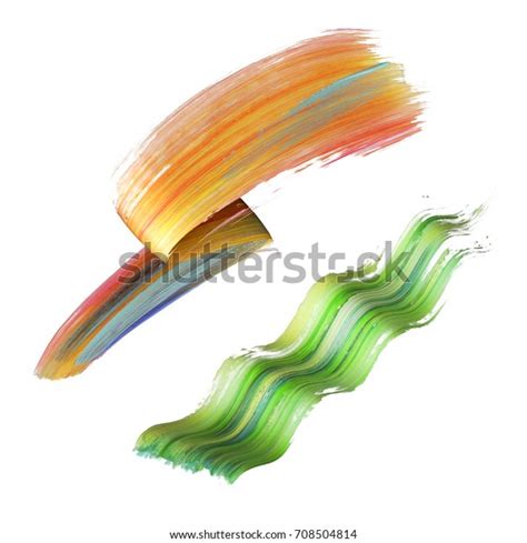 3d 렌더링 추상 브러쉬 선 페인트 스톡 일러스트 708504814