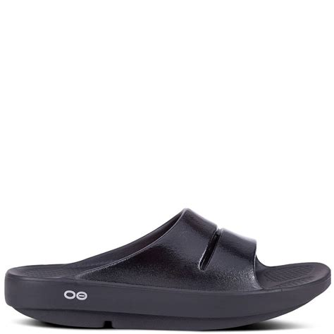 Oofos Womens Ooahh Luxe Slide Black Elliottsboots
