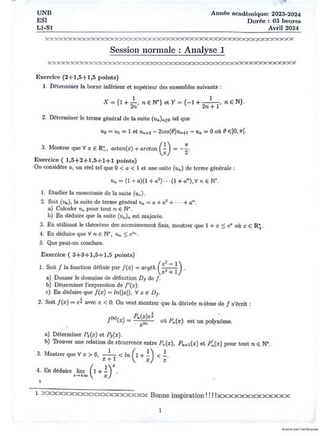 Devoirs S1 L1 Informatique Analyse Algo Programmation Electrocinetique Comptabilité