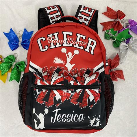Personalized Cheerleader Backpack Custom Name Cheer Team School Bag Etsy