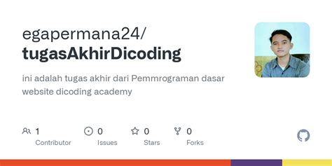 Github Egapermana24tugasakhirdicoding Ini Adalah Tugas Akhir Dari Pemmrograman Dasar Website