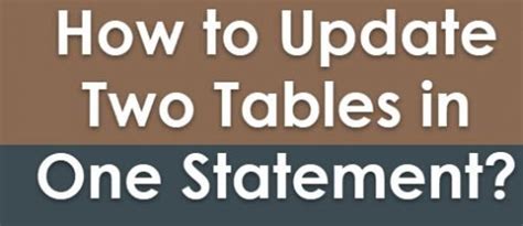 Sql Server How To Update Two Tables In One Statement Sql Authority