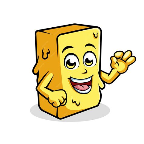 Premium Vector Happy Butter Cartoon Character Showing Ok Sign Mascot