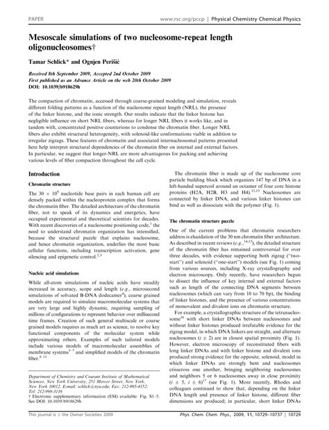 Pdf Mesoscale Simulations Of Two Nucleosome Repeat Length