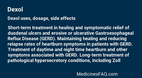 Dexol Uses Dosage Side Effects Food Interaction And Faq