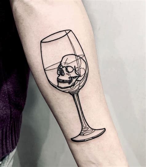 Gothic Glass Of Wine Tattoo 20 Wine Tattoos We Happily