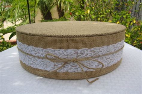 15 22 Burlap And Lace Round Wedding Cake Stand By Classycakestands