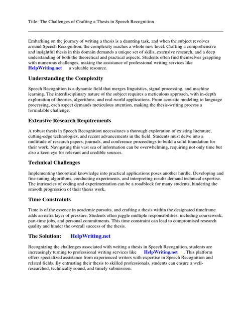 Thesis In Speech Recognition Pdf Speech Recognition Artificial