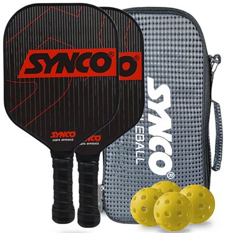 Red Fiberglass Synco Pickleball Paddle Set 2 Pickleball Rackets And 4 Pickleballs At ₹ 5999